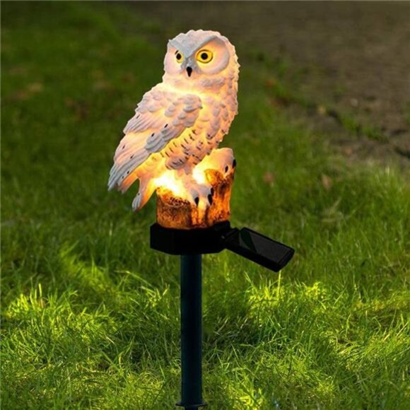 Accents | Garden Solar Lights Outdoor Decorative Resin Owl Solar Led ...